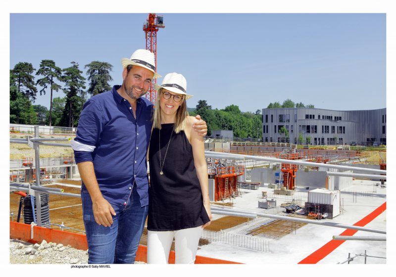 DCB International. Pose de la première pierre de Lime, à Limonest